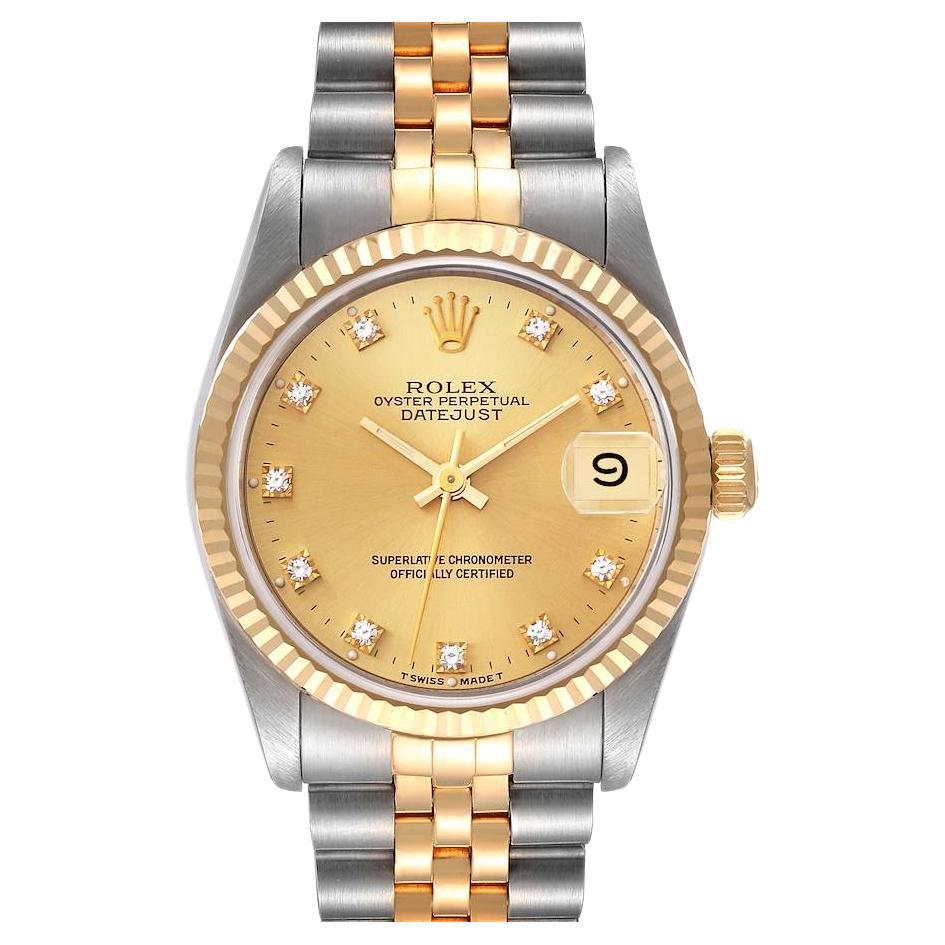 Rolex Datejust 31 Midsize Steel Yellow Gold White Dial Ladies Watch ...