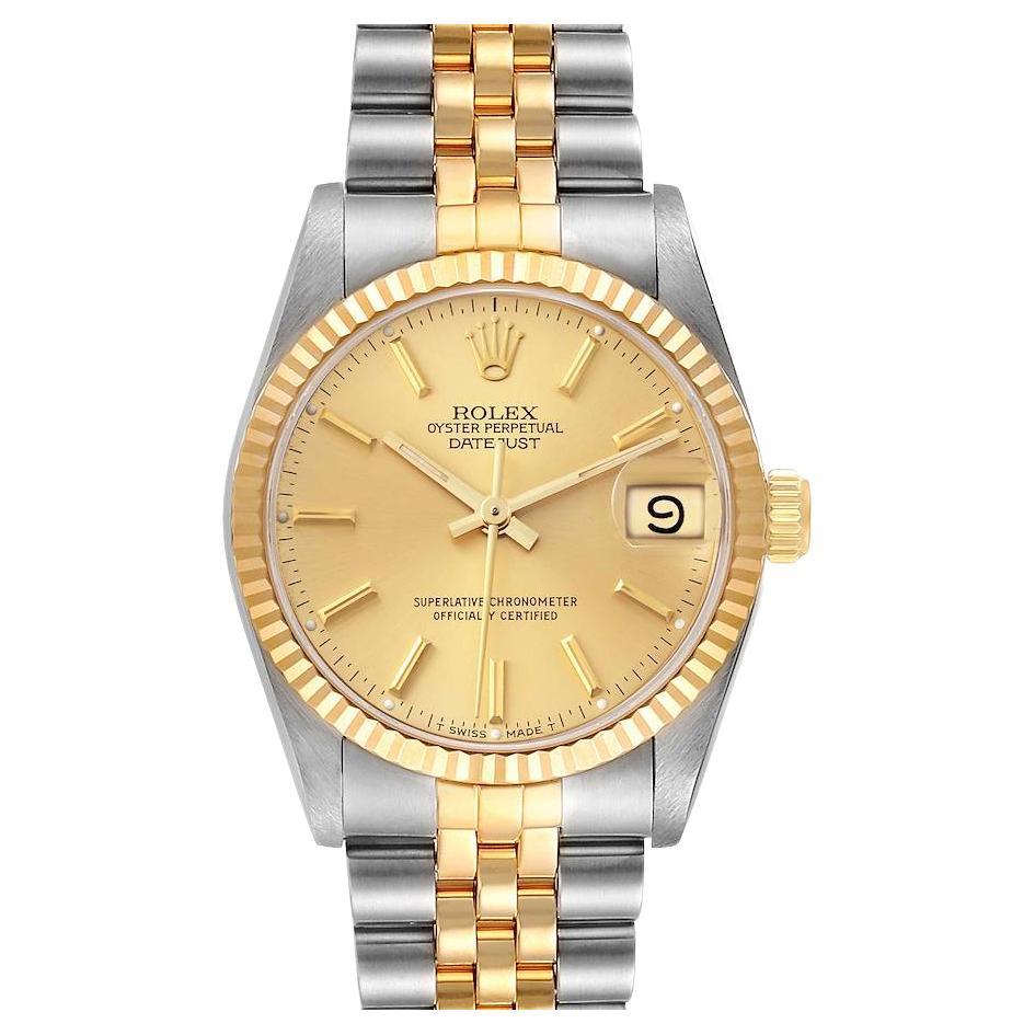 Rolex Datejust 31 Midsize Steel Yellow Gold Diamond Ladies Watch 278383 ...