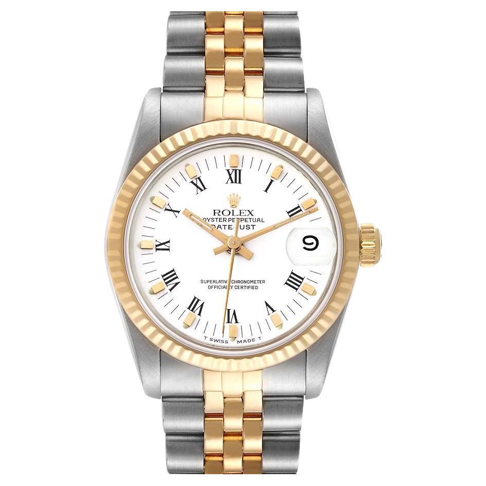 Rolex 31mm Datejust Two Tone Jubilee Ice Blue String Diamond Dial Watch ...