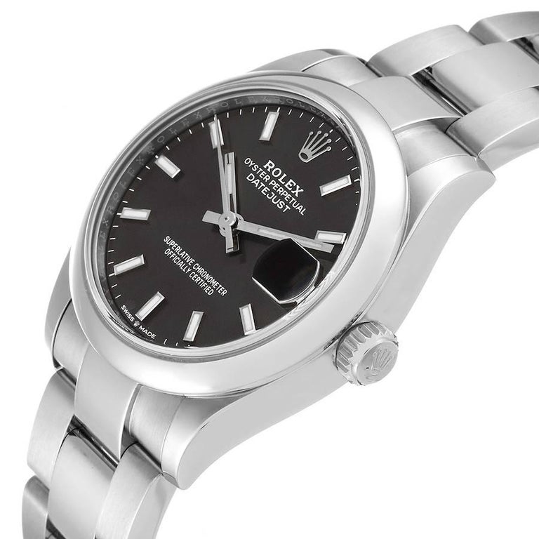 Rolex Datejust Midsize Dark Grey Dial Steel Ladies Watch 278240 Box ...