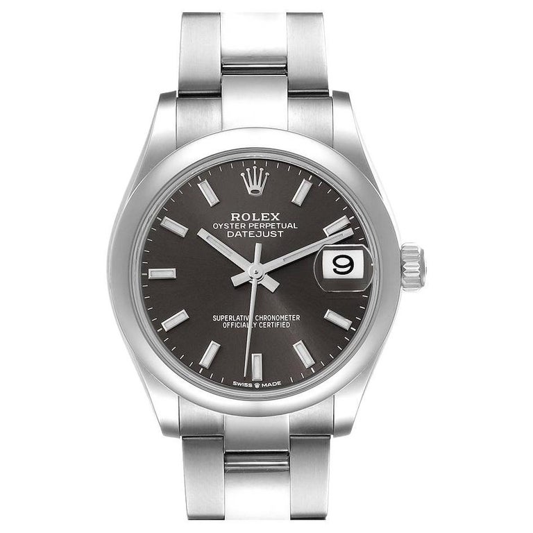 Rolex Datejust Midsize Dark Grey Dial Steel Ladies Watch 278240 Box ...