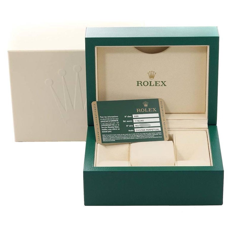 Rolex Datejust Midsize Steel Black Sunbeam Dial Ladies Watch 178240 Box ...