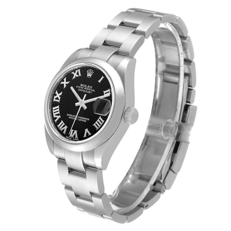 Rolex Datejust Midsize Steel Black Sunbeam Dial Ladies Watch 178240 Box ...