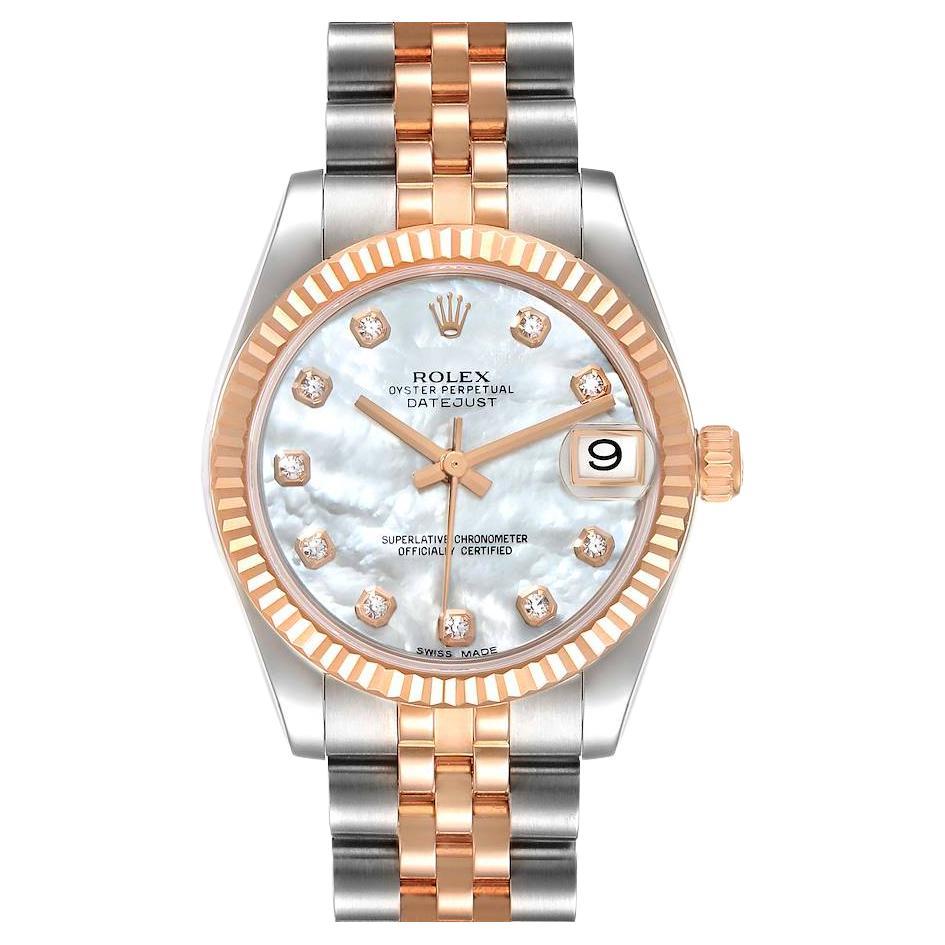 Rolex Midsize Datejust Ref 6627 18 Karat Rose Gold, circa 1968 For Sale ...