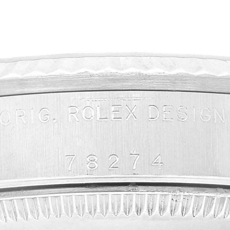 Rolex Datejust Midsize Steel White Gold Black Dial Ladies Watch 78274 ...