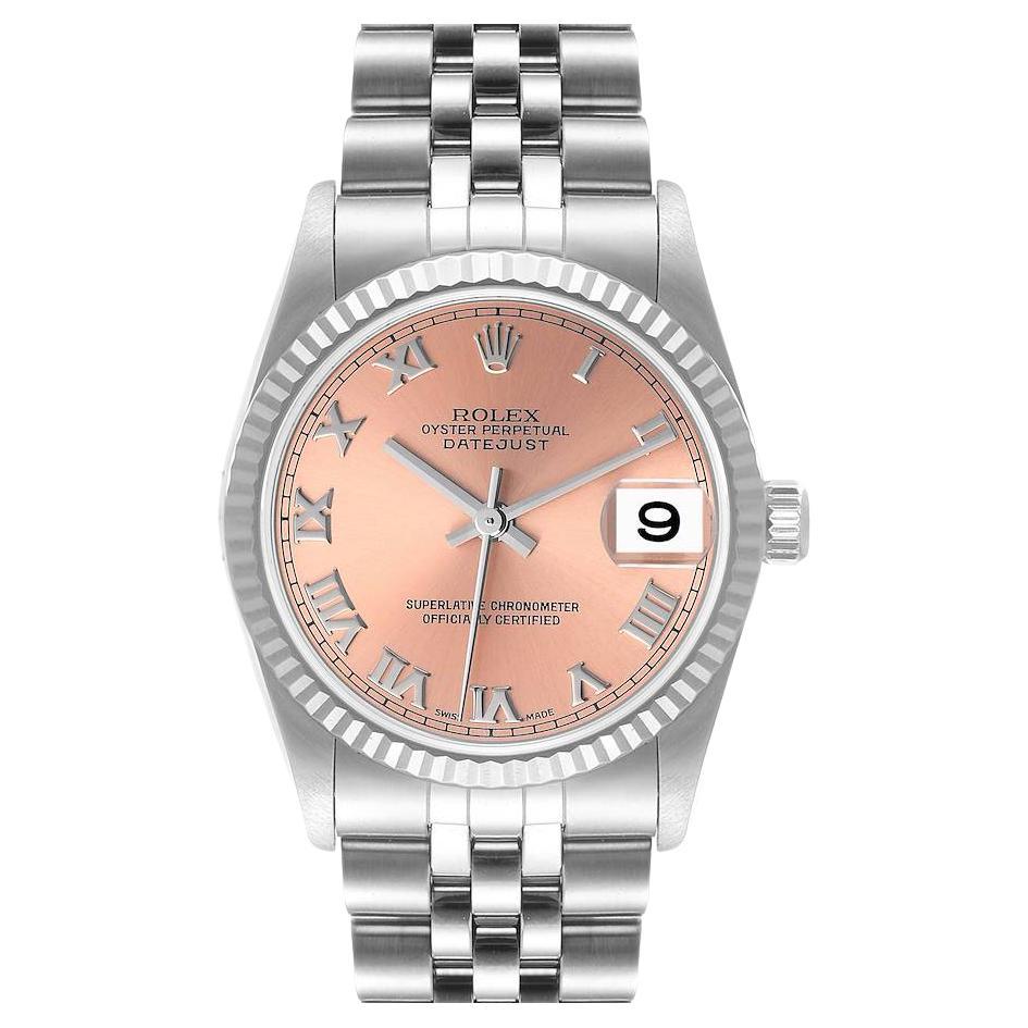 Rolex Datejust Midsize Steel White Gold White Dial Ladies Watch 78274 ...