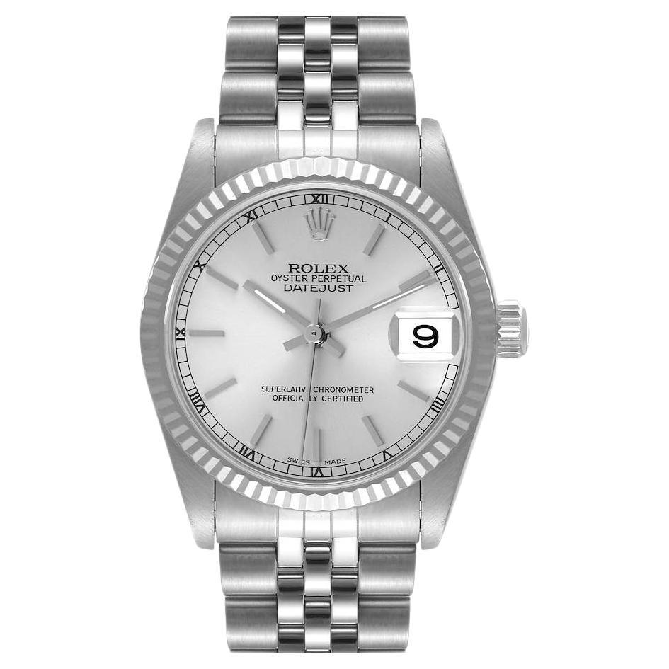 Rolex Datejust Midsize Steel White Gold Silver Dial Ladies Watch 78274 ...