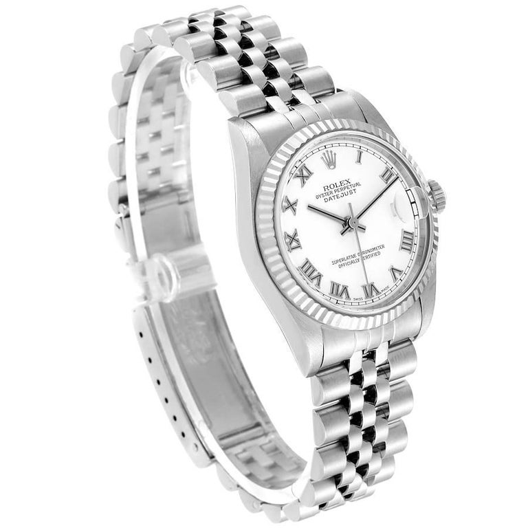 Rolex Datejust Midsize Steel White Gold White Dial Ladies Watch 78274 ...