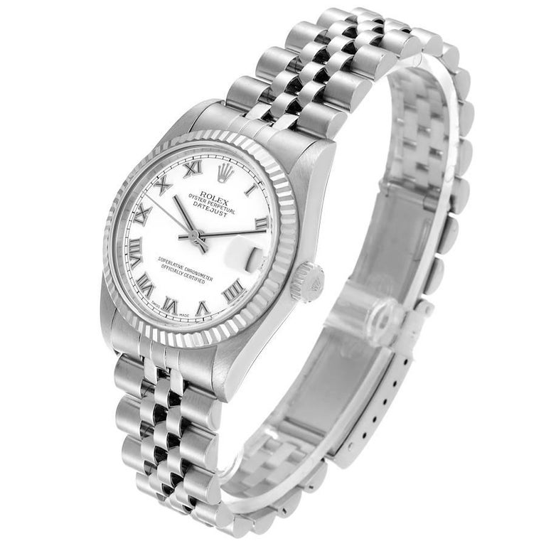 Rolex Datejust Midsize Steel White Gold White Dial Ladies Watch 78274 ...
