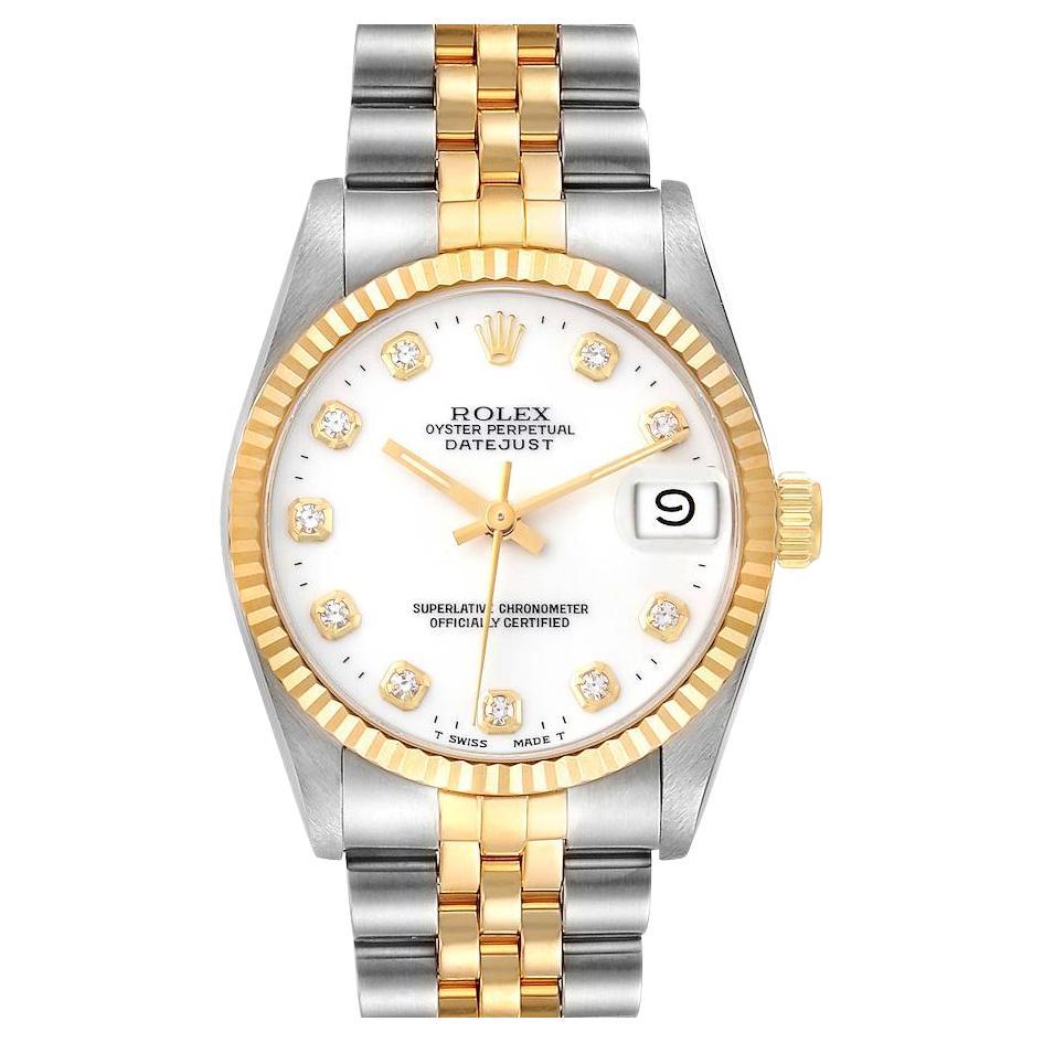 Rolex Datejust Midsize Steel Yellow Gold Diamond Ladies Watch 78273 For ...