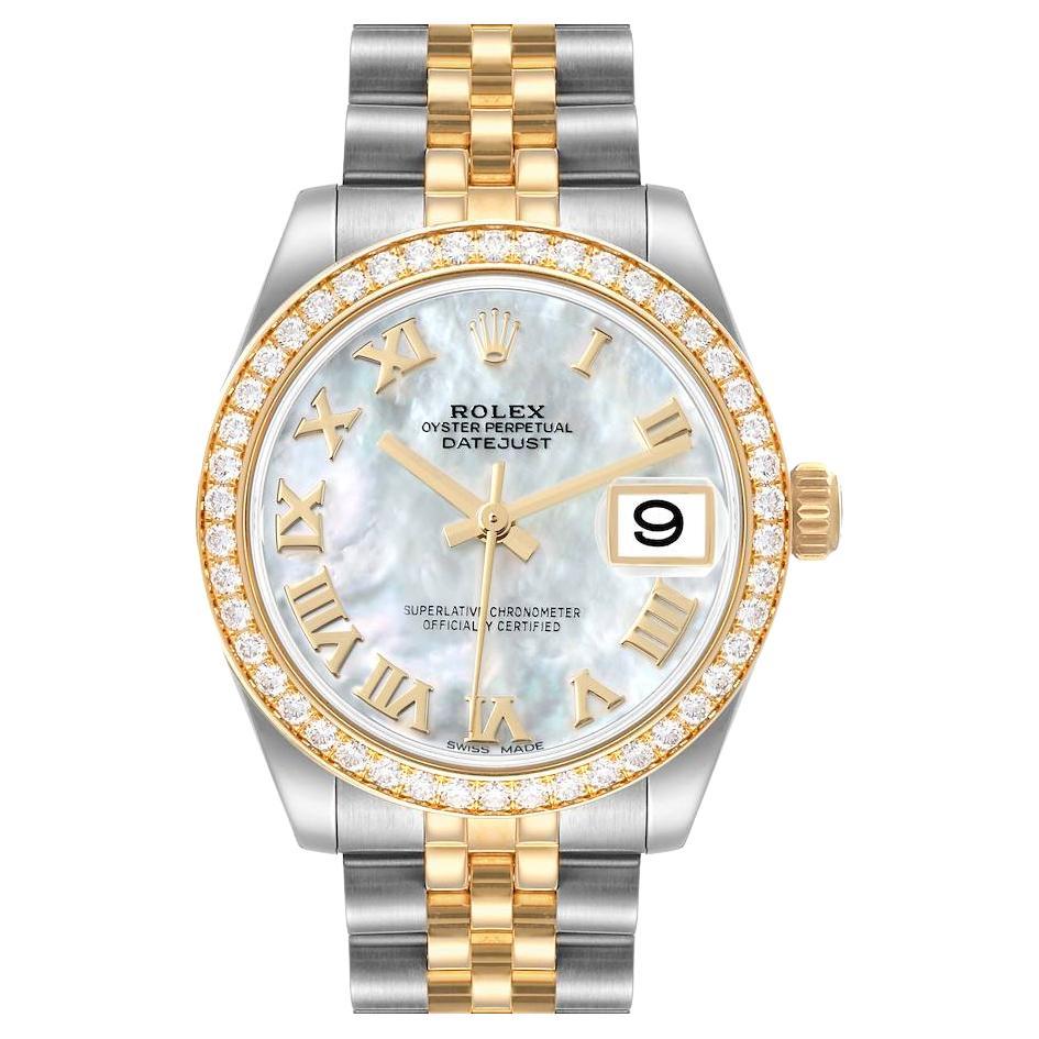 Rolex Datejust Midsize Steel Yellow Gold MOP Diamond Ladies Watch 78273 ...
