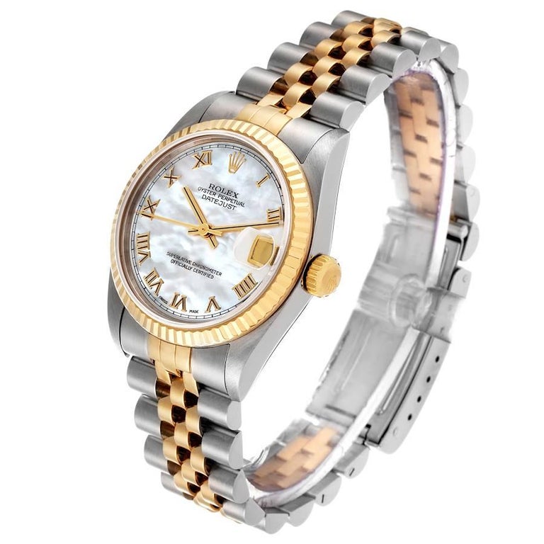 Rolex Datejust Midsize Steel Yellow Gold MOP Roman Dial Ladies Watch ...