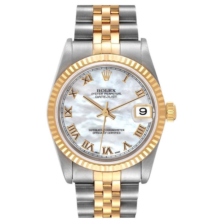 Rolex Datejust Midsize Steel Yellow Gold MOP Roman Dial Ladies Watch ...