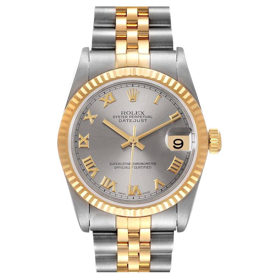 Rolex Datejust Midsize Steel Yellow Gold Ladies Watch 68273 Box at 1stDibs