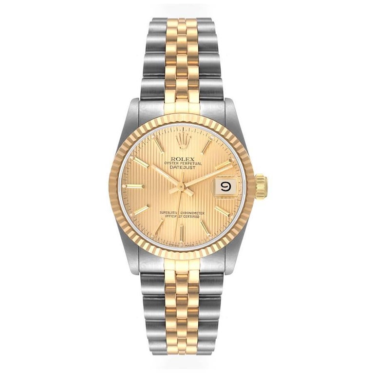 Rolex Datejust Midsize Steel Yellow Gold Tapestry Dial Ladies Watch ...