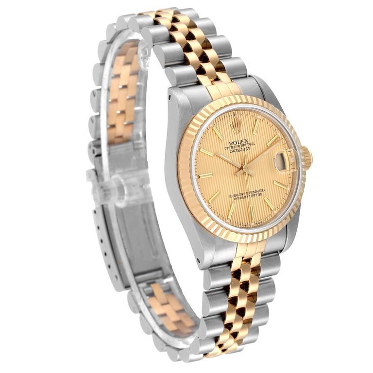 Rolex Datejust Midsize Steel Yellow Gold Tapestry Dial Ladies Watch ...