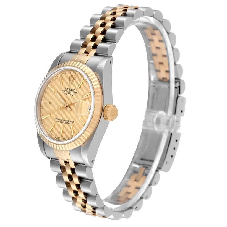 Rolex Datejust Midsize Steel Yellow Gold Tapestry Dial Ladies Watch ...