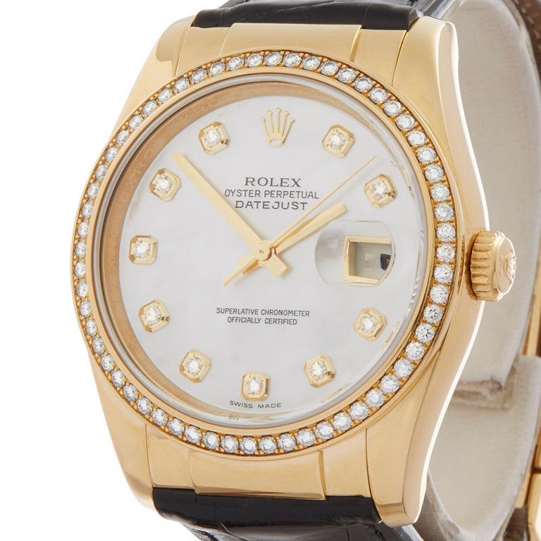 Rolex Datejust Mother-of-Pearl Diamonds Unisex 116188 Watch For Sale at ...