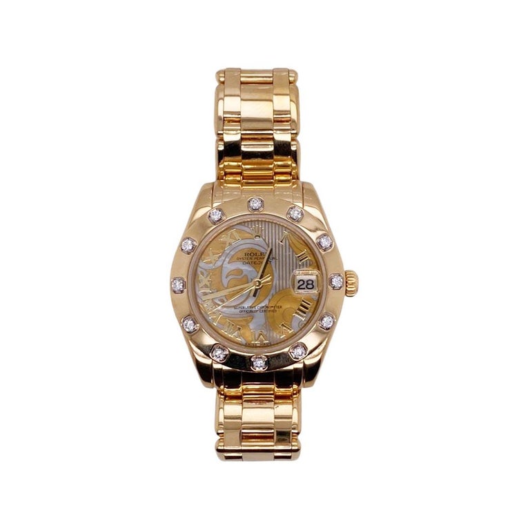 RARE Rolex Datejust Pearlmaster in 18k Yellow Gold and Diamonds REF ...