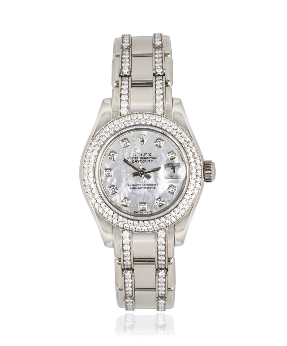 Rolex Datejust Pearlmaster Diamond Set White Gold 80339 at 1stDibs ...