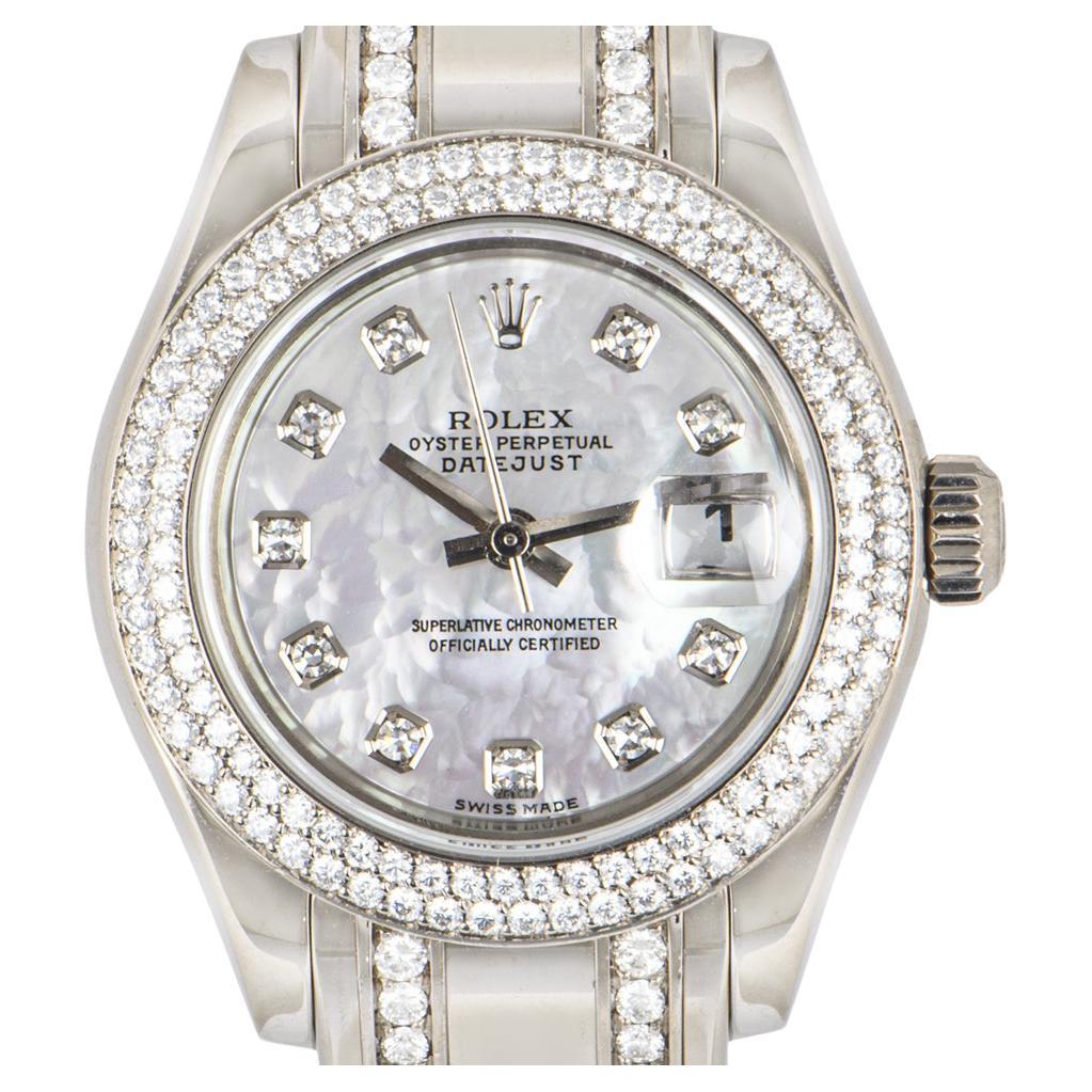 Rolex Datejust Pearlmaster Diamond Set White Gold 80339 Watch For Sale ...