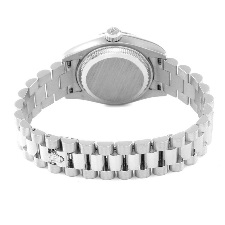 Rolex Datejust President Platinum Silver Dial Ladies Watch 179166 Box ...