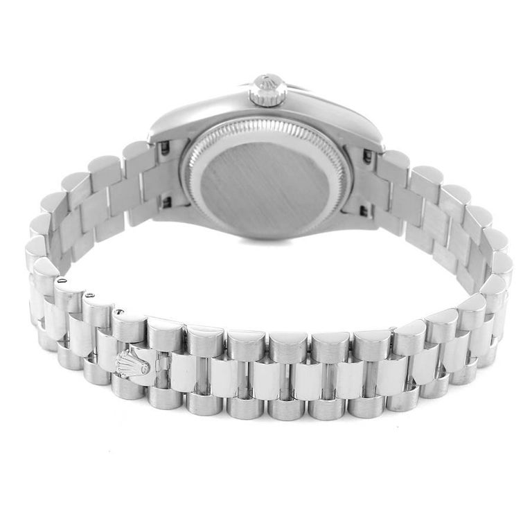 Rolex Datejust President Platinum Silver Diamond Ladies Watch 179296 ...