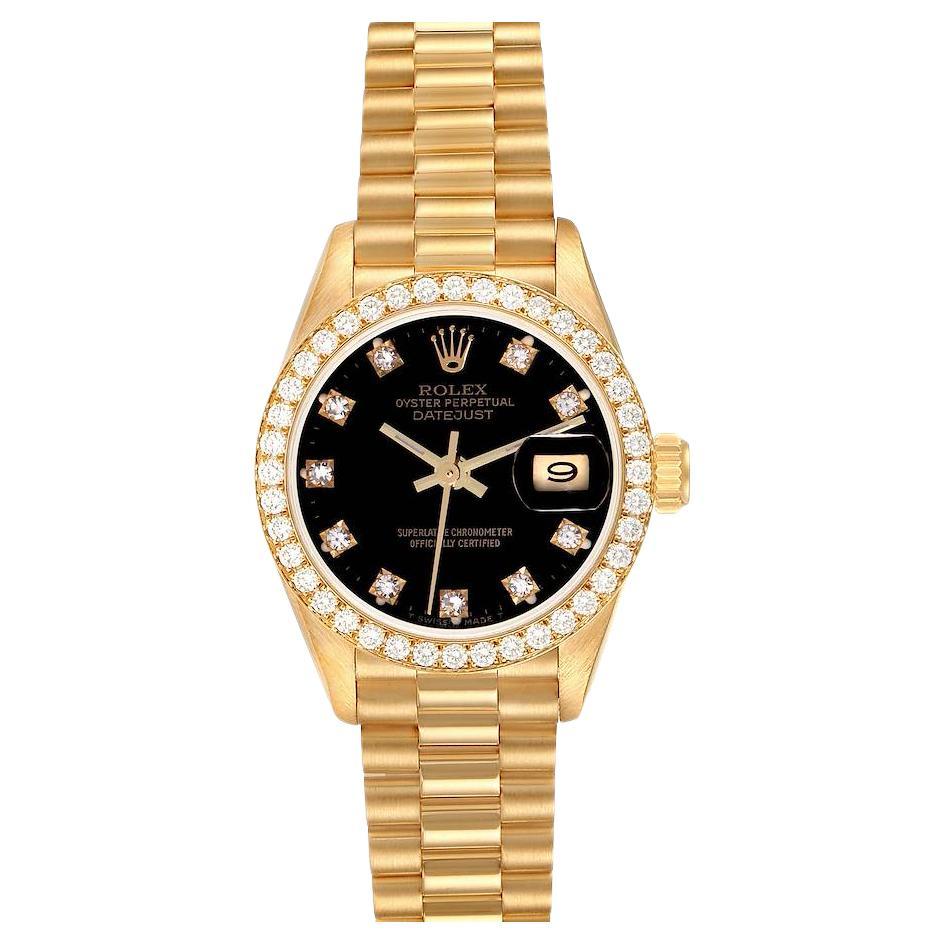 Rolex Lady's Yellow Gold Diamond Datejust Wristwatch Ref 69138 at ...