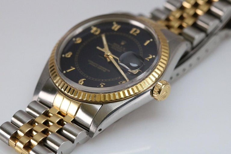 Rolex Datejust Ref 16013 SS and Gold with Black "Boiler Gauge" Dial ...