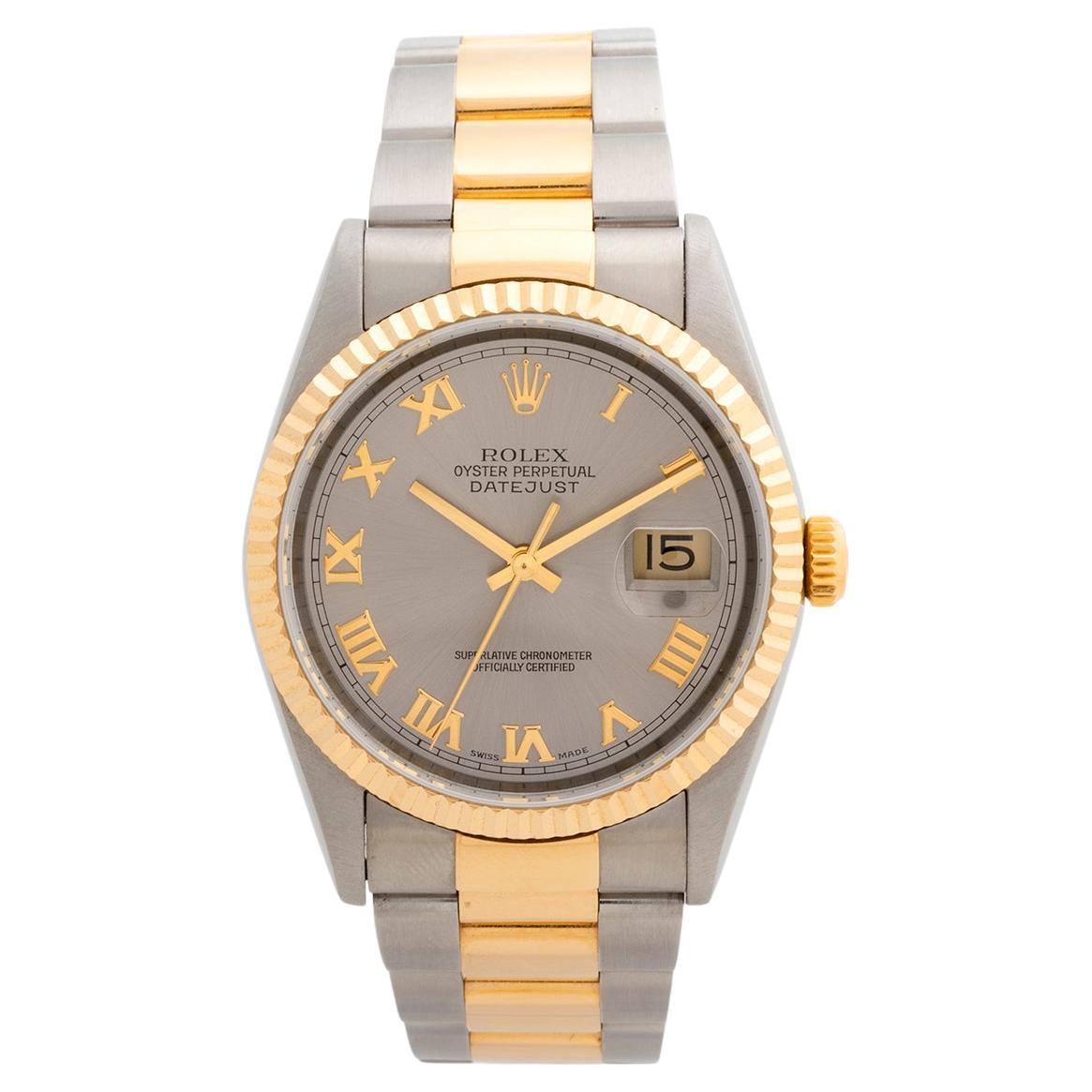 Rolex Datejust, Ref 16233, 18K Yellow Gold, Rhodium Dial, Outstanding ...