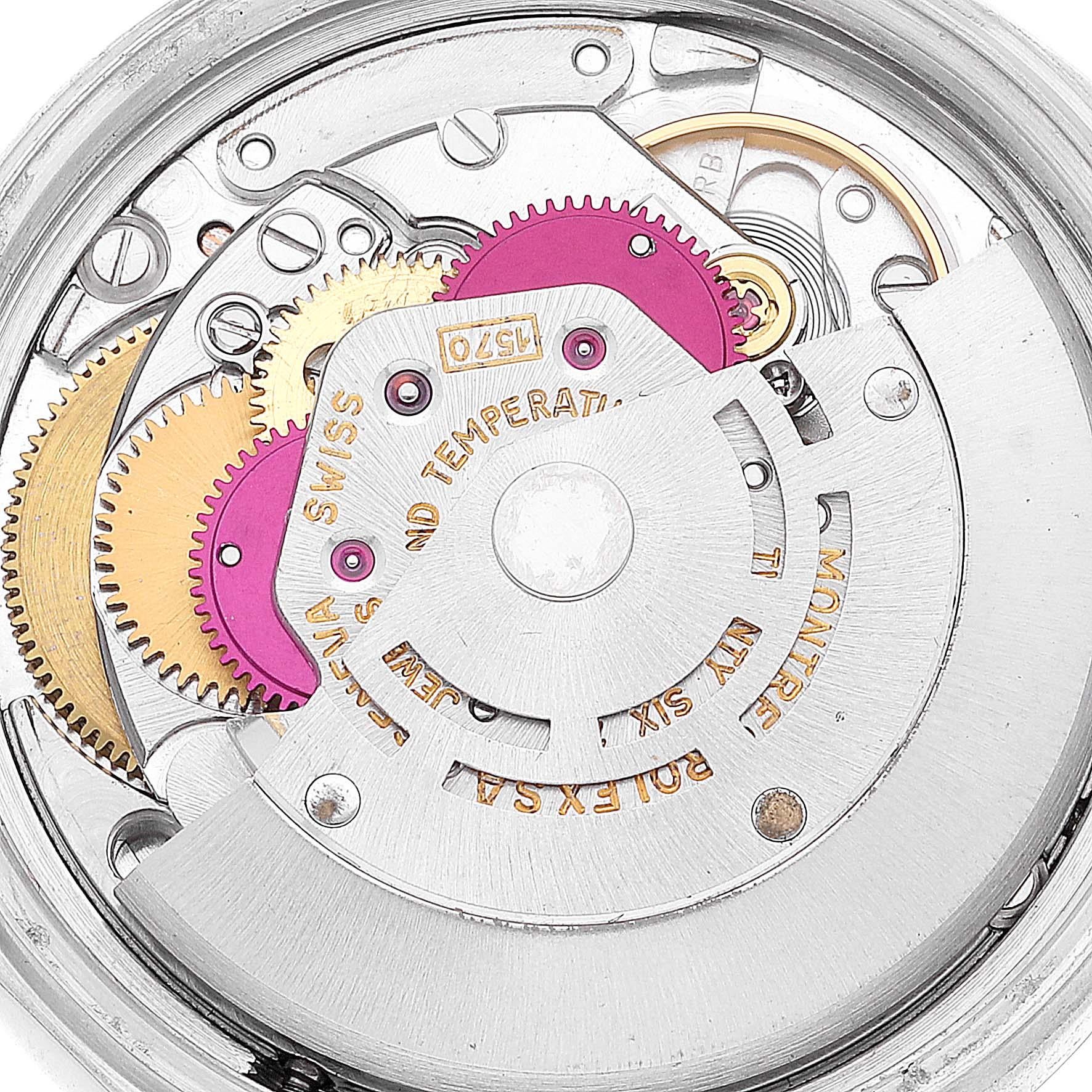 Rolex Datejust Silver Dial Engine Turned Bezel Steel Vintage Mens Watch ...