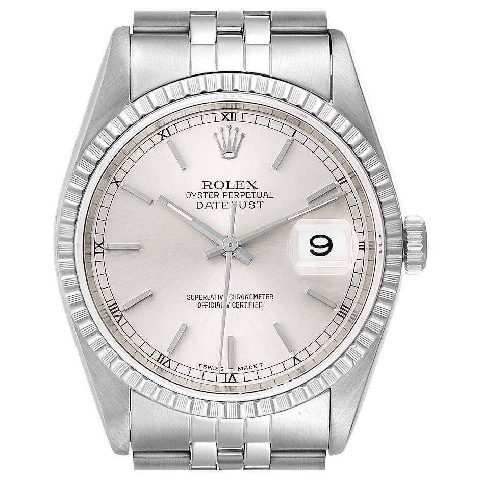 Rolex Datejust Anniversary Dial Oyster Bracelet Steel Men's Watch 16220 ...