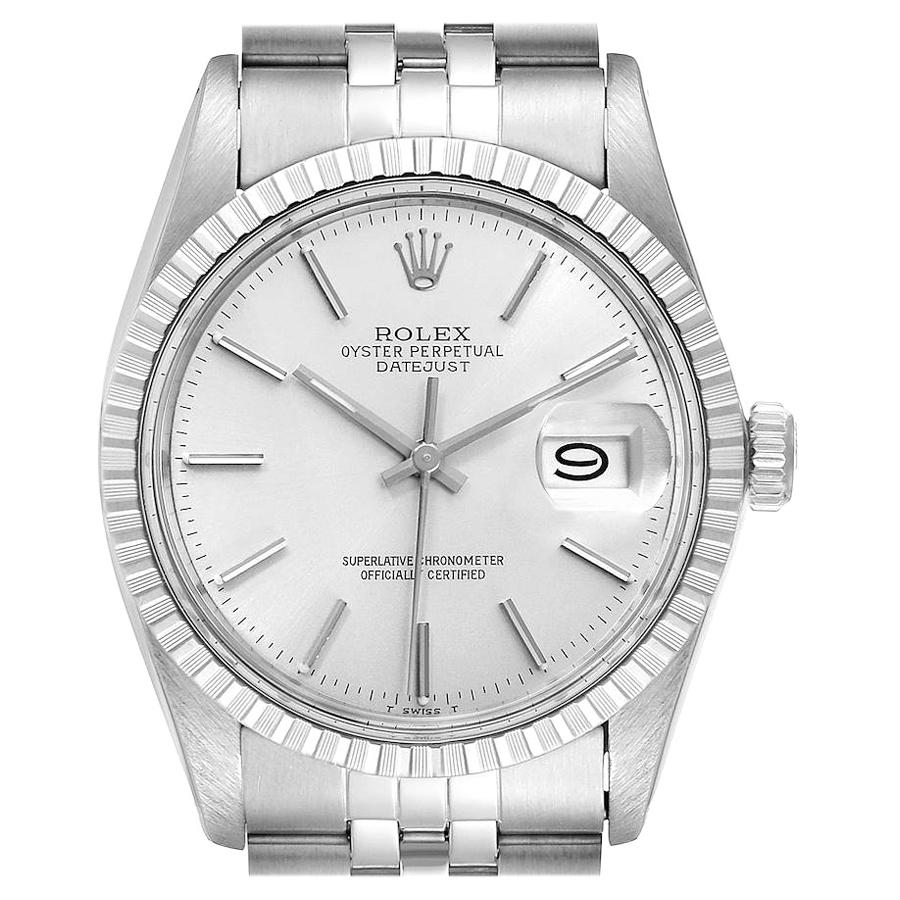 Rolex Datejust Silver Dial Vintage Steel Men's Watch 16030 For Sale at ...