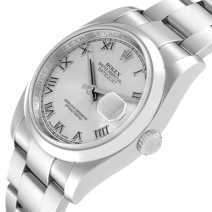 Rolex Datejust Silver Roman Dial Stainless Steel Mens Watch 116200 For ...