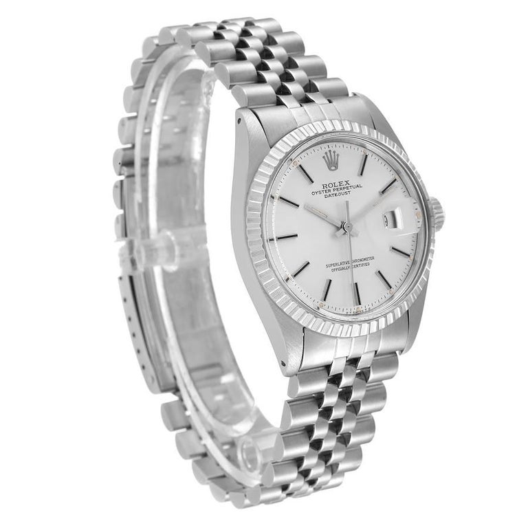 Rolex Datejust Silver Sigma Dial Oyster Bracelet Vintage Mens Watch ...