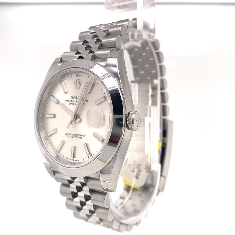 Rolex Datejust 41mm Smooth Silver Dial Jubilee 126300 Stainless 2021 ...