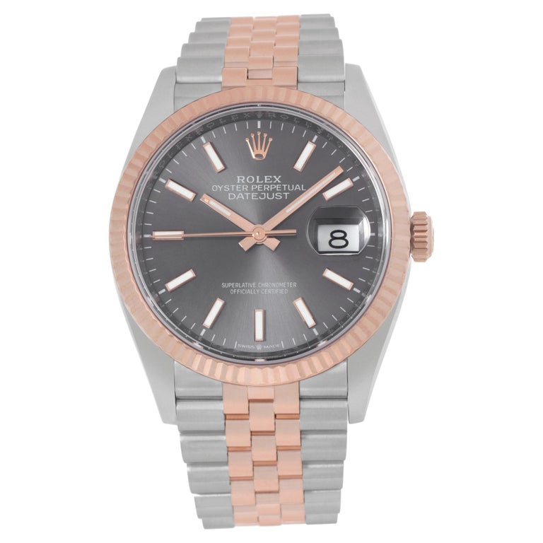 Rolex Datejust Stainless Steel and 18k Everose Gold Slate Dial Ref ...