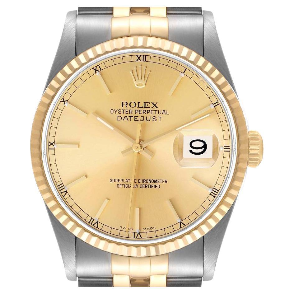Rolex Datejust Stainless Steel Yellow Gold Men’s Watch 16233 Box For ...