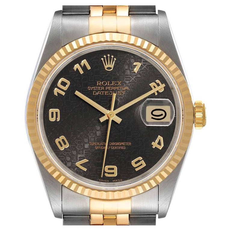 Rolex Datejust Stainless Steel Yellow Gold Mens Watch 16233 Box Papers ...