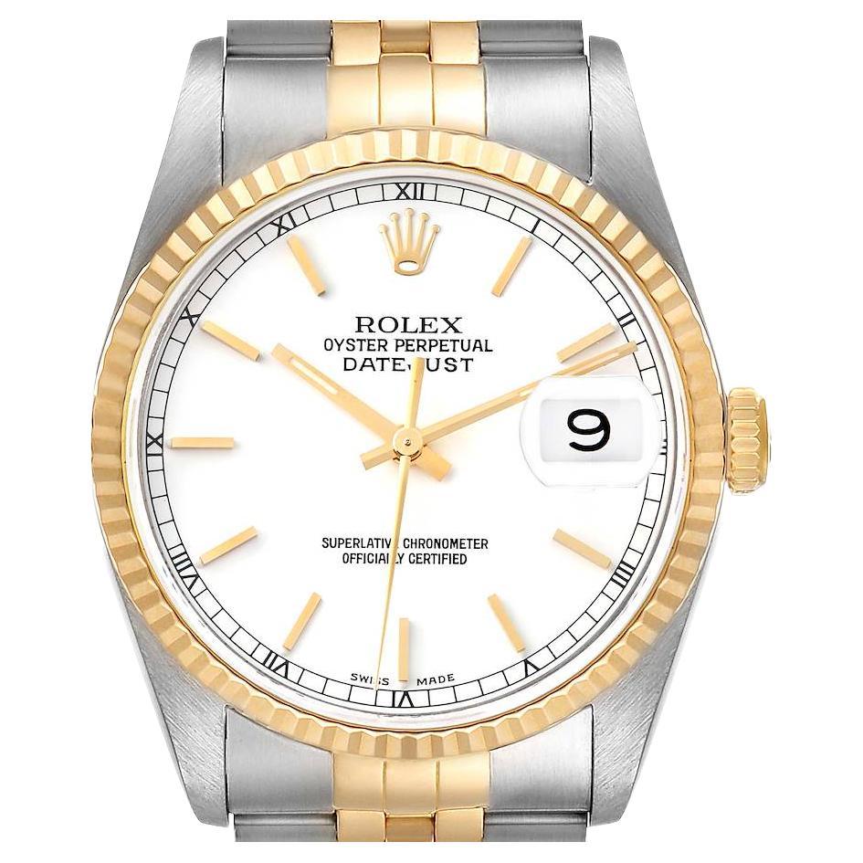 Rolex Datejust Stainless Steel Yellow Gold Mens Watch 16233 Box Papers ...