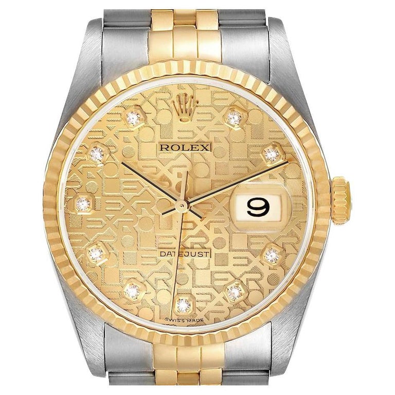 Rolex Datejust Stainless Steel Yellow Gold Mens Watch 16233 Box Papers ...