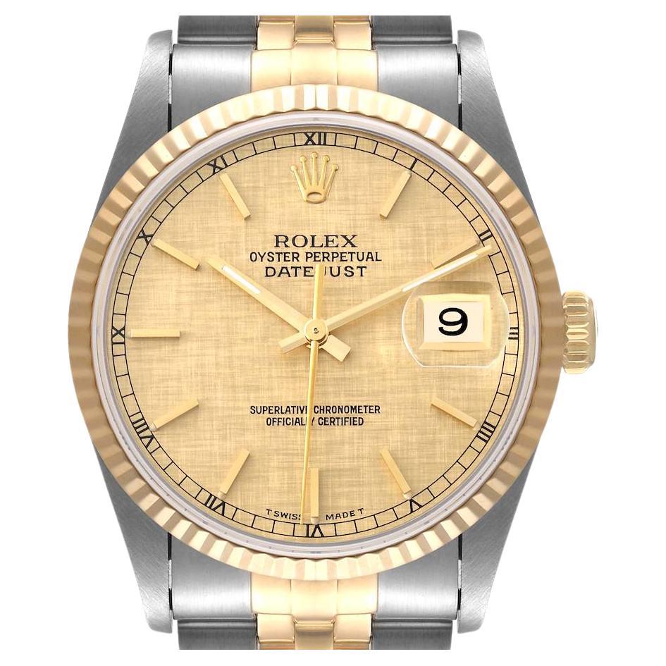 Rolex Datejust Steel Yellow Gold MOP Diamond Mens Watch 16233 Box ...