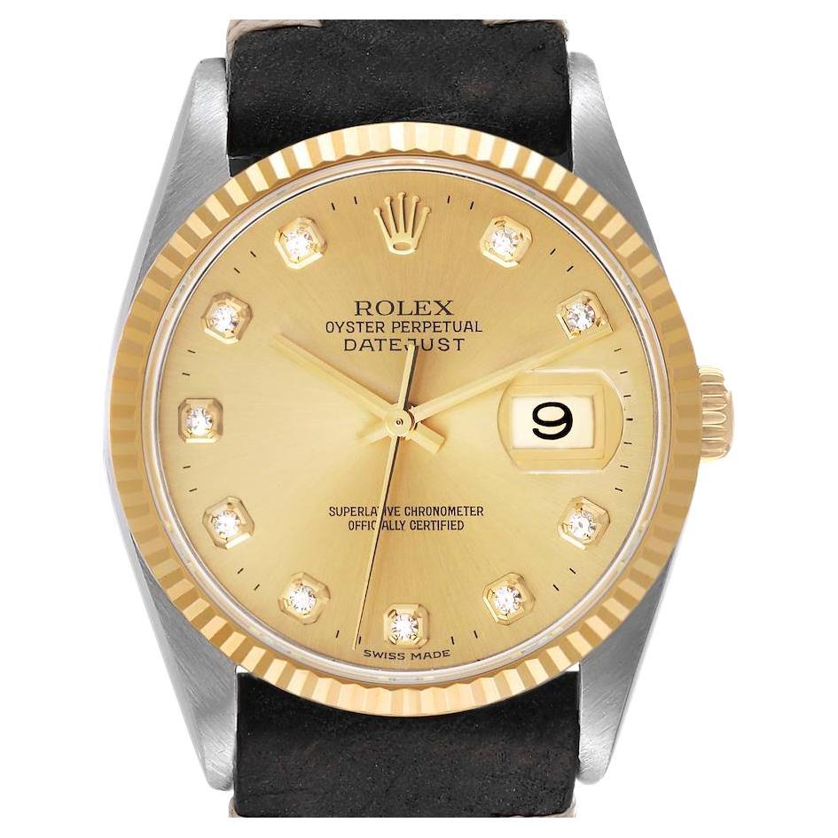 Rolex Datejust Stainless Steel Yellow Gold Mens Watch 16233 Box Papers ...