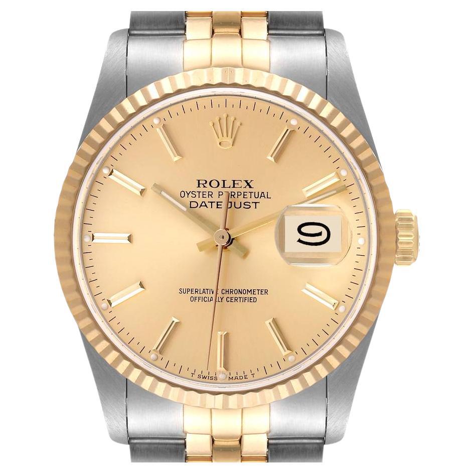 Rolex 8961 Precision 18 Karat Yellow Gold Champagne Stick Dial 351xxx ...