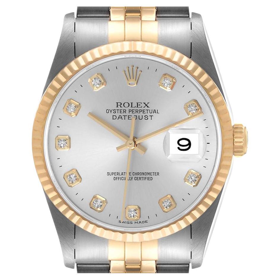 Rolex Datejust Herrenuhr, Stahl 18 Karat Gelbgold Silber Diamant ...
