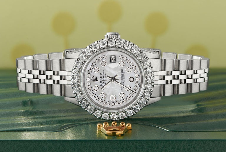 Rolex Datejust Steel Jubilee Watch 2 Carat Diamond Bezel / Royal MOP ...