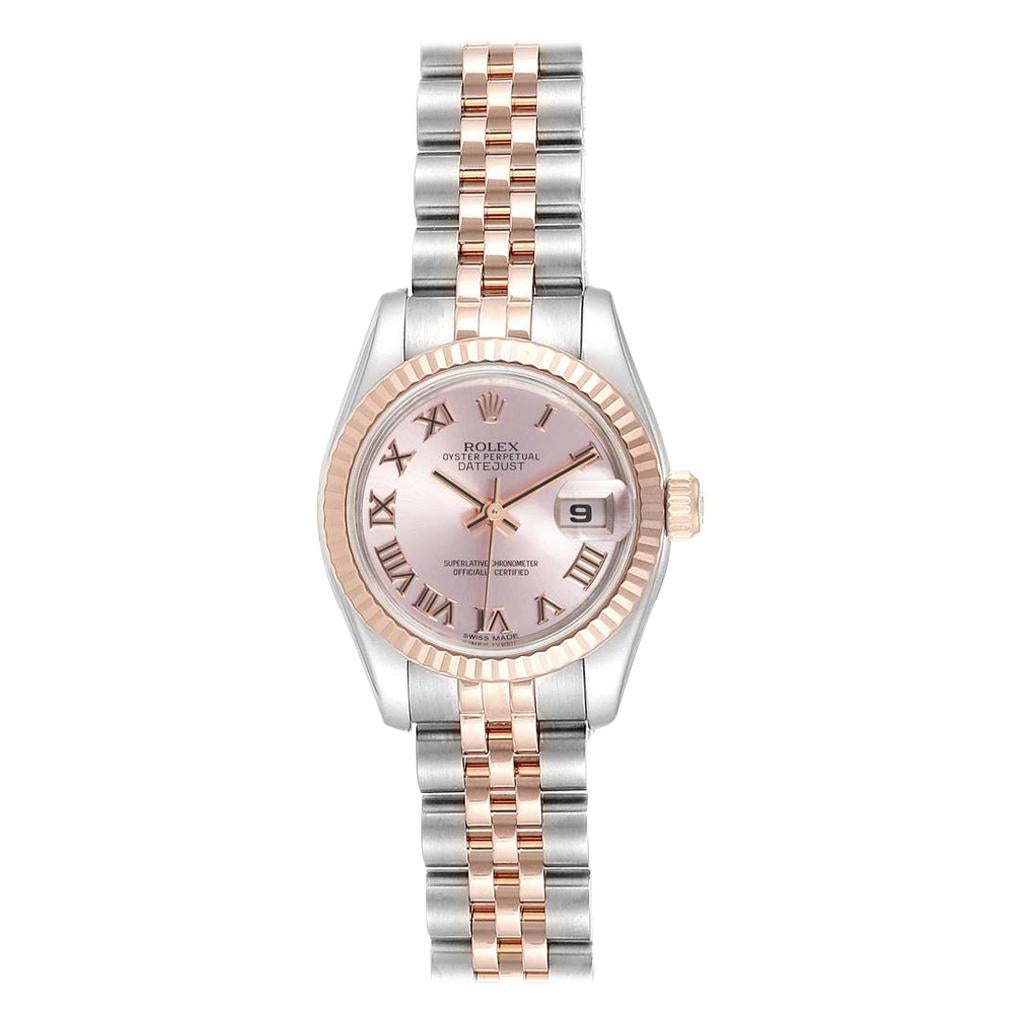 Rolex Datejust Steel Everose Gold Rose Dial Ladies Watch 179171 Box ...