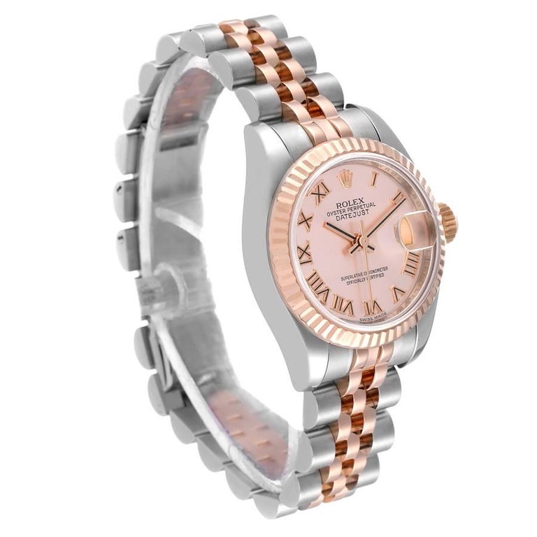 Rolex Datejust Steel Everose Gold Rose Dial Ladies Watch 179171 For ...
