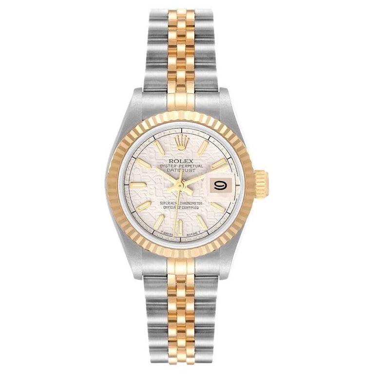 Rolex Montre Datejust en acier, or et argent avec cadran d'anniversaire ...