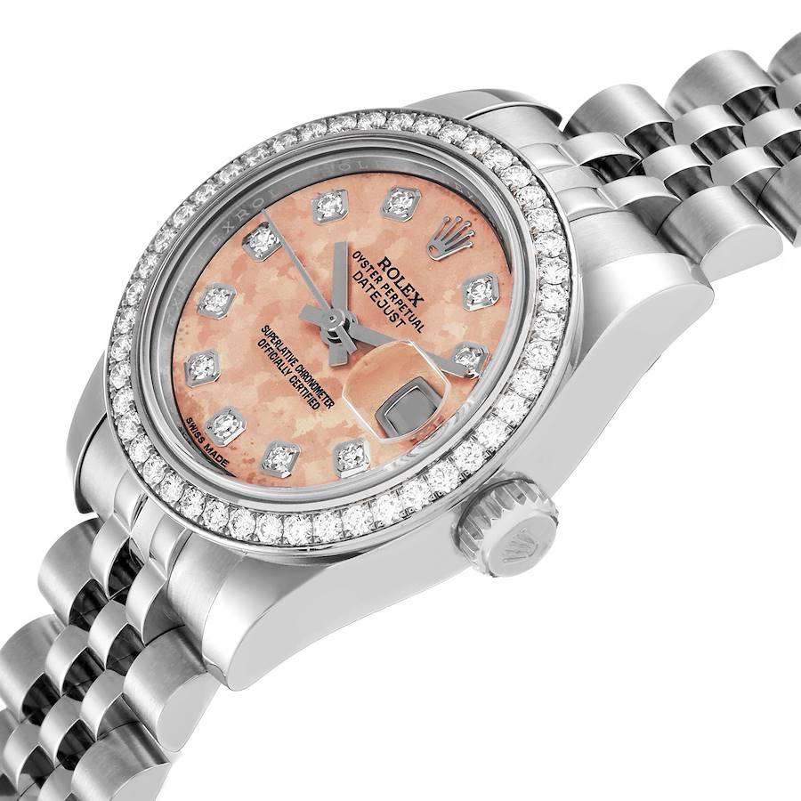 Rolex Datejust Steel Pink Gold Crystal Diamond Ladies Watch 179384 For ...